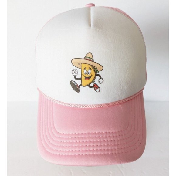 Accessories | Running Taco W Sombrero Pink Trucker Hat Snapback Cap ...